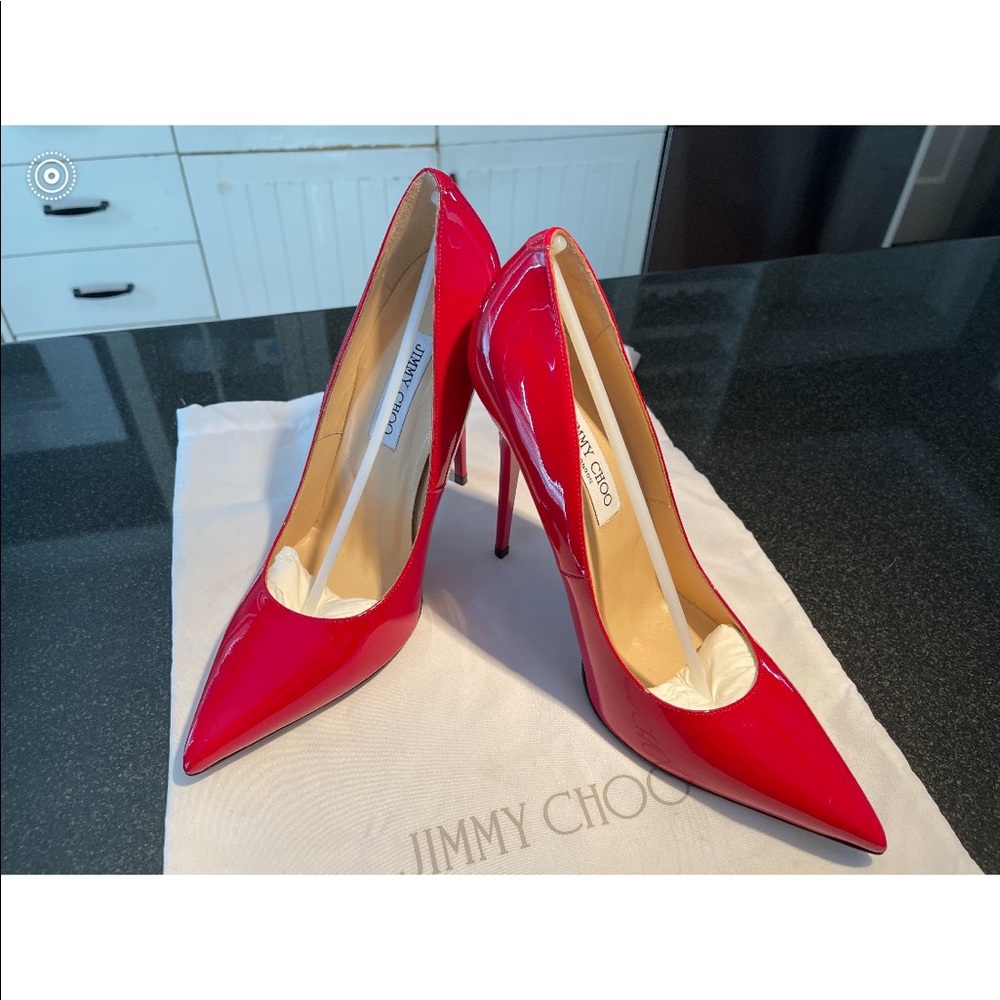 Red Patent Leather Jimmy Choo Pumps - Gem